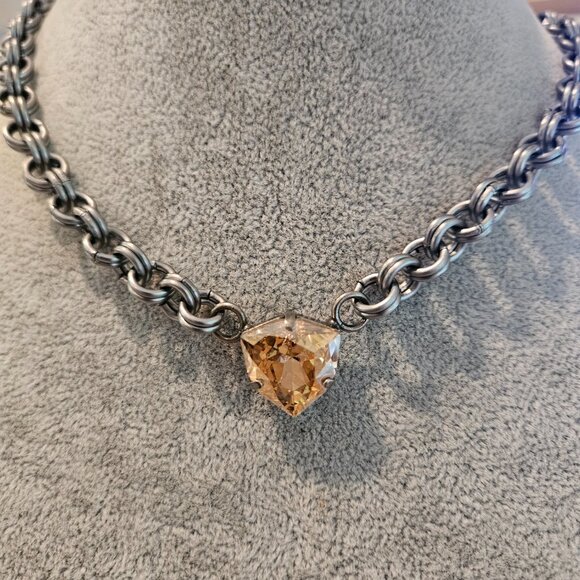 Sabika | Jewelry | Sabika Citrine Swarovski Crystal Silver Chain ...